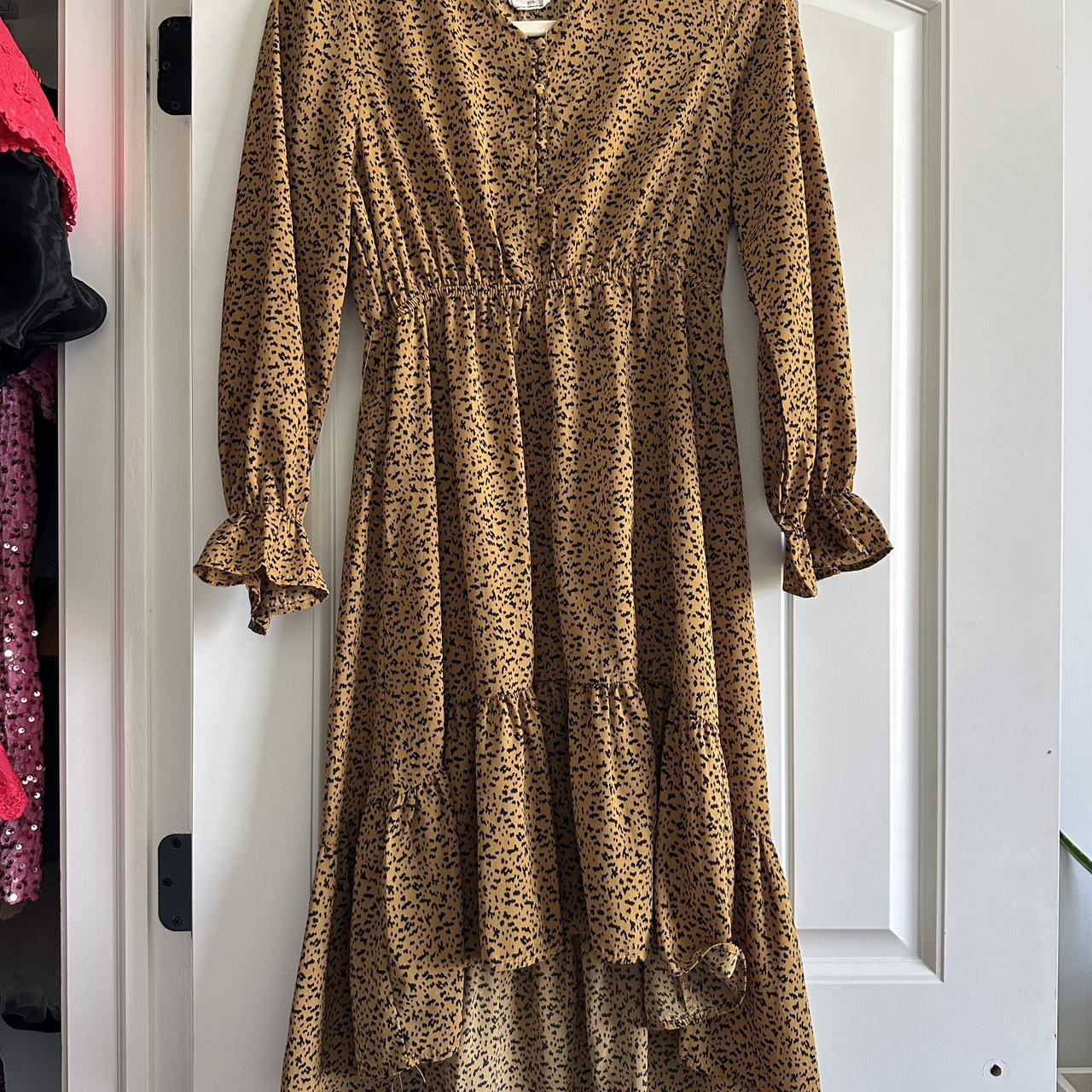 HAYDEN Girls’ rust brown tiered mid length dress... | Depop