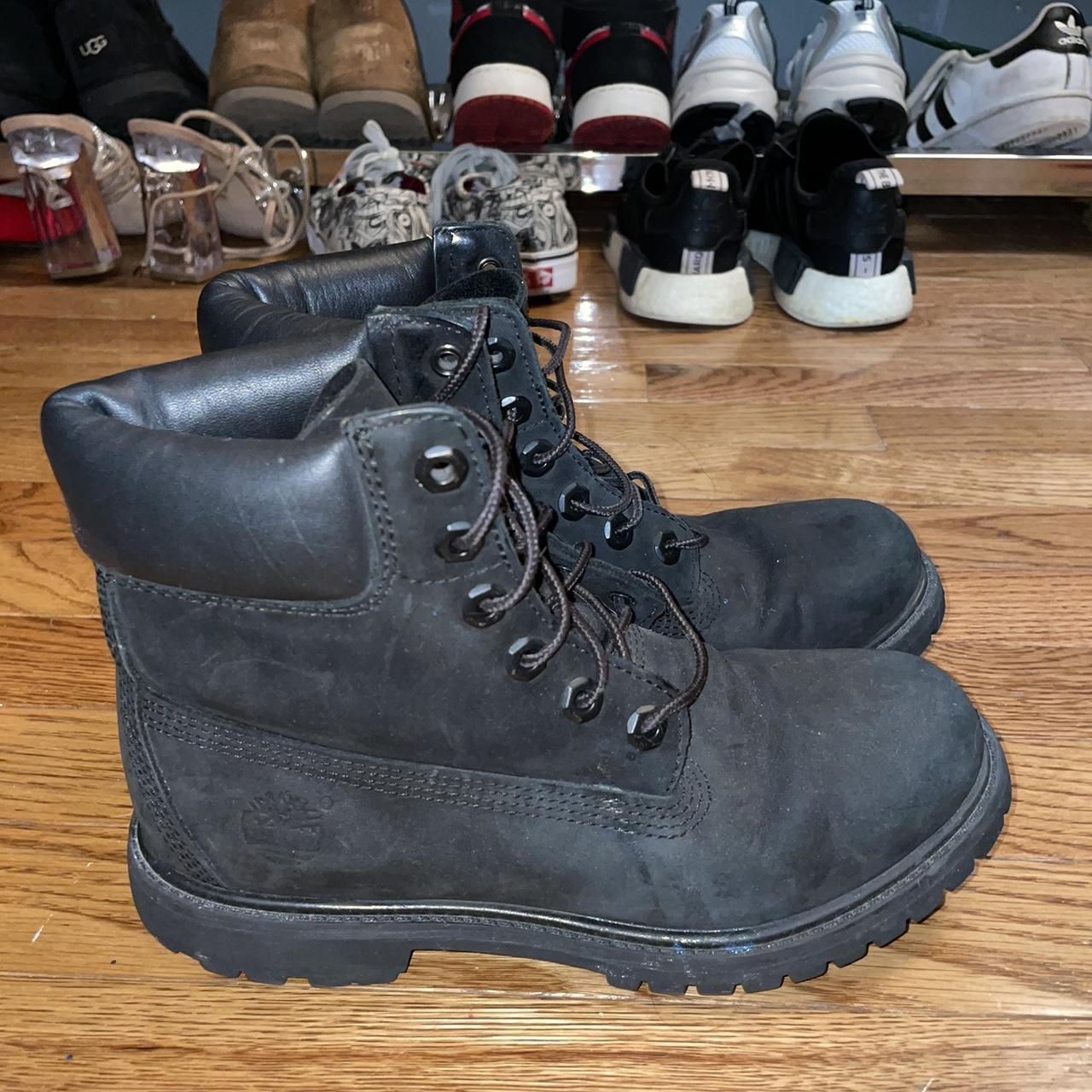 Black timberlands, Size 7M, they do have minor... - Depop
