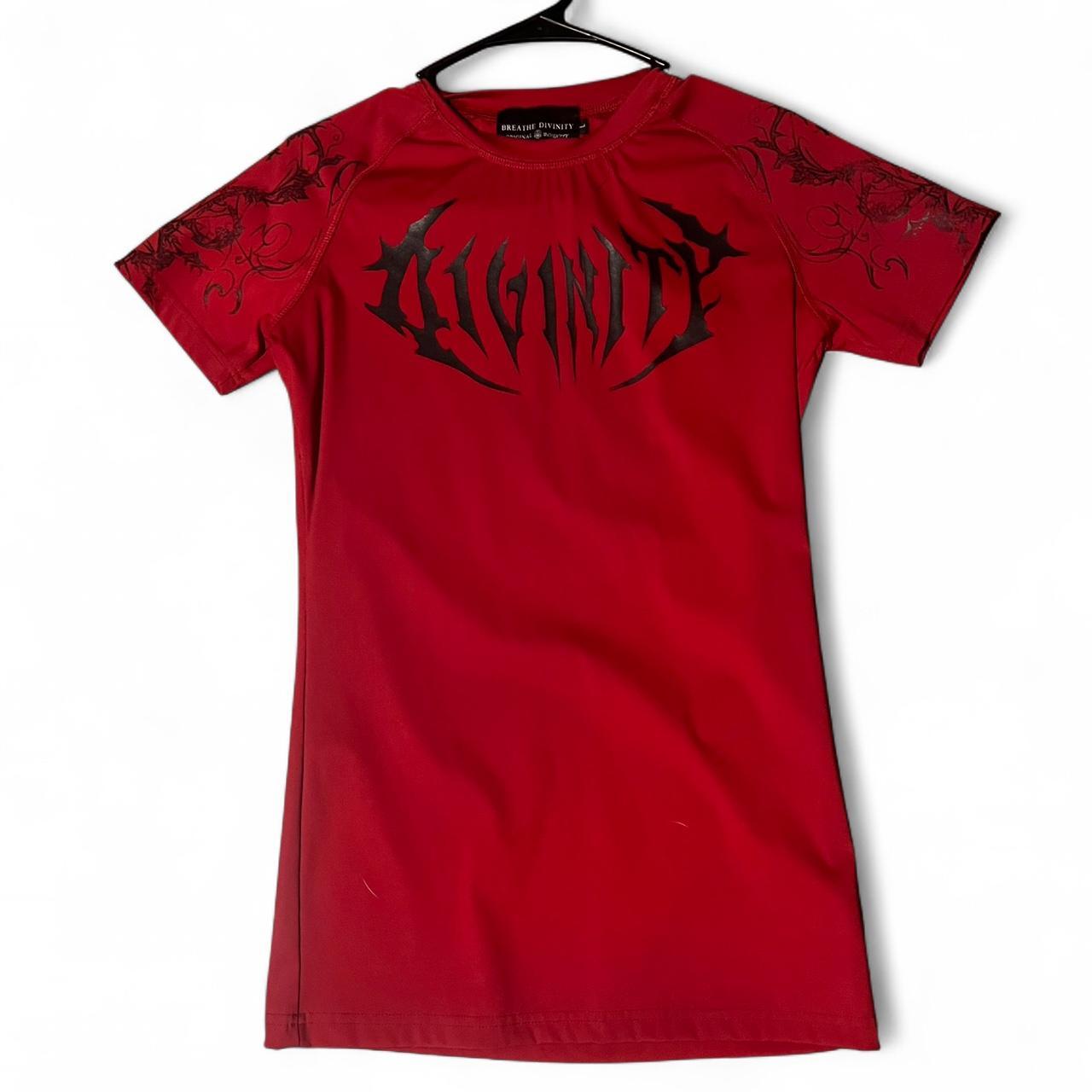 Red and black Breathe Divinity streetwear tee... | Depop