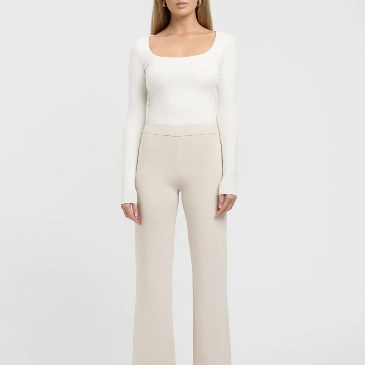 Kookai lux flare pants in shell Size 36 - Depop