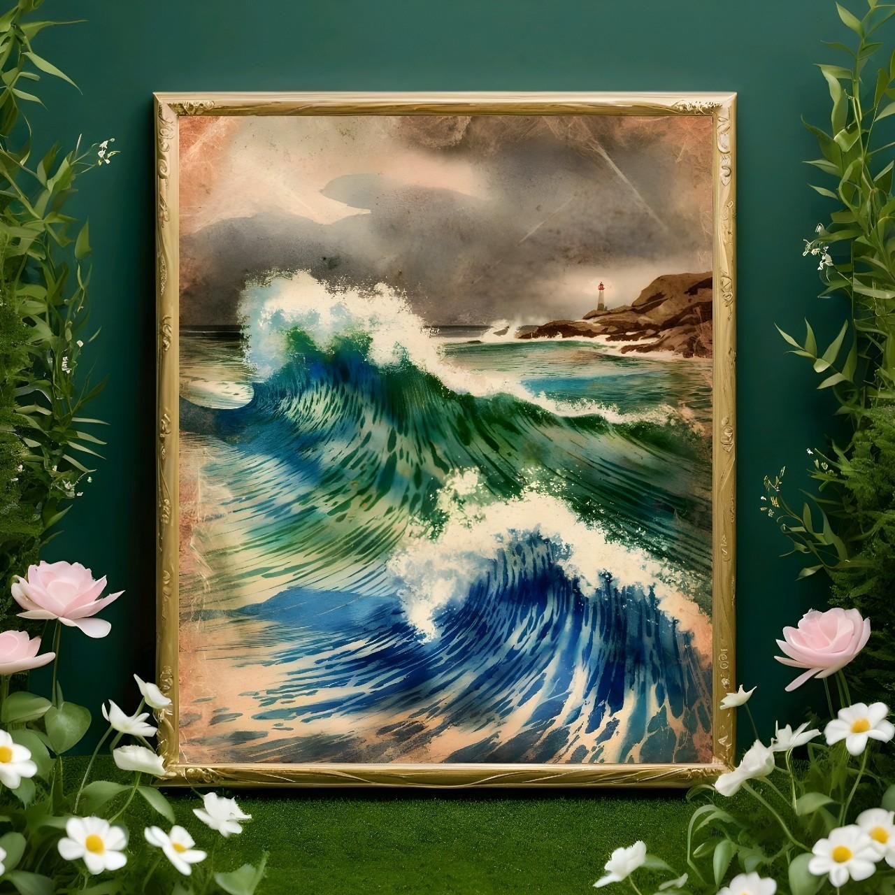 Ebullient Tides: Dance of the Deep A dynamic scene... - Depop