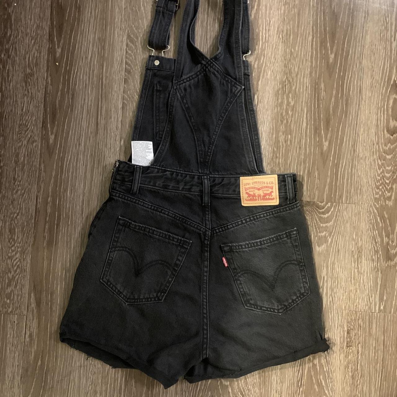 Black Levis Overall Shorts Perfect condition, just... - Depop