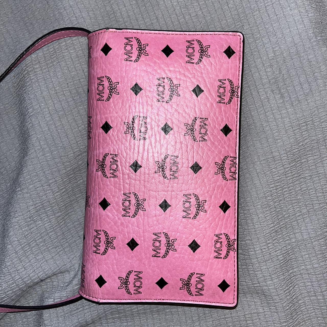 Pink MCM clutch crossbody Great condition, lots of... - Depop