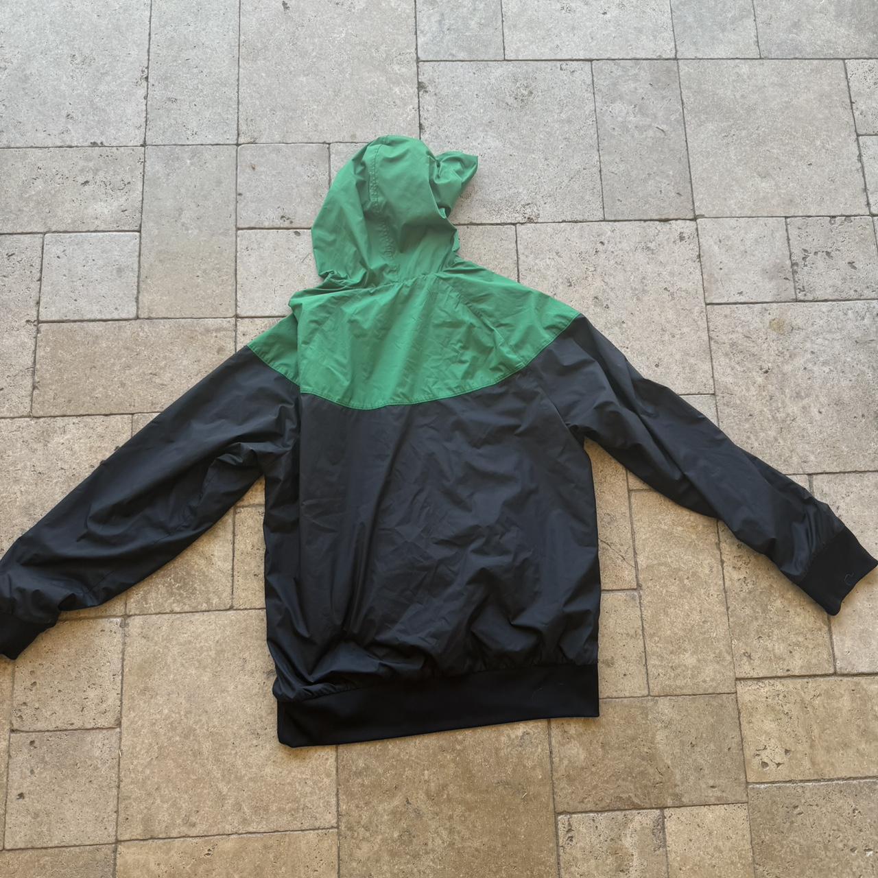 black and green windbreaker #windbreaker nike logo... - Depop