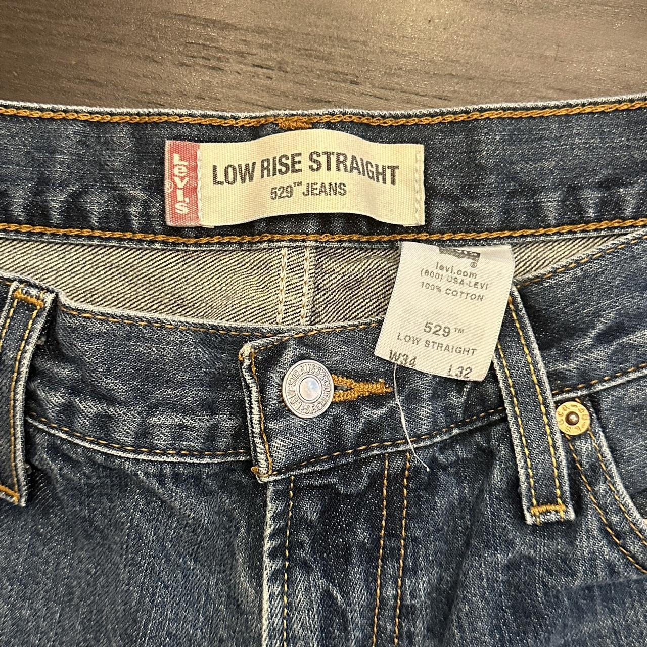 Levi’s 529 low rise straight medium wash jeans.... - Depop