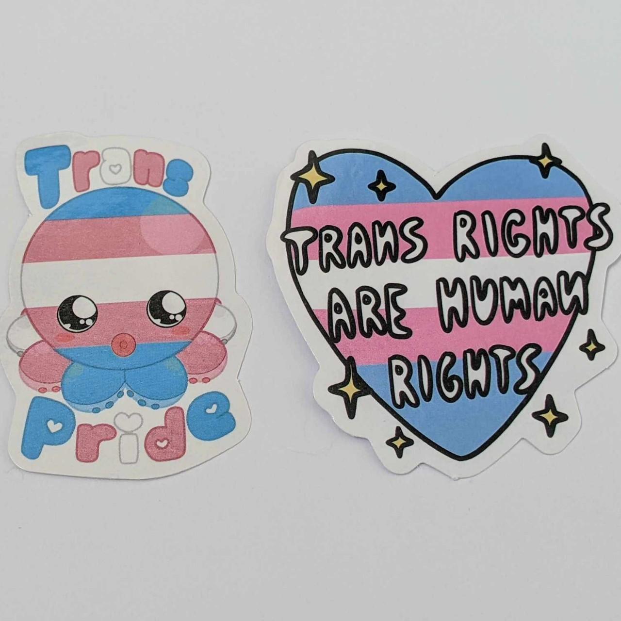 🎀 8x trans pride waterproof vinyl stickers. 🎀 Size... - Depop
