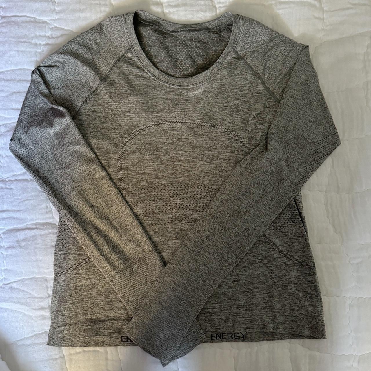 Grey lululemon swiftly tech long sleeve - size 8 - Depop