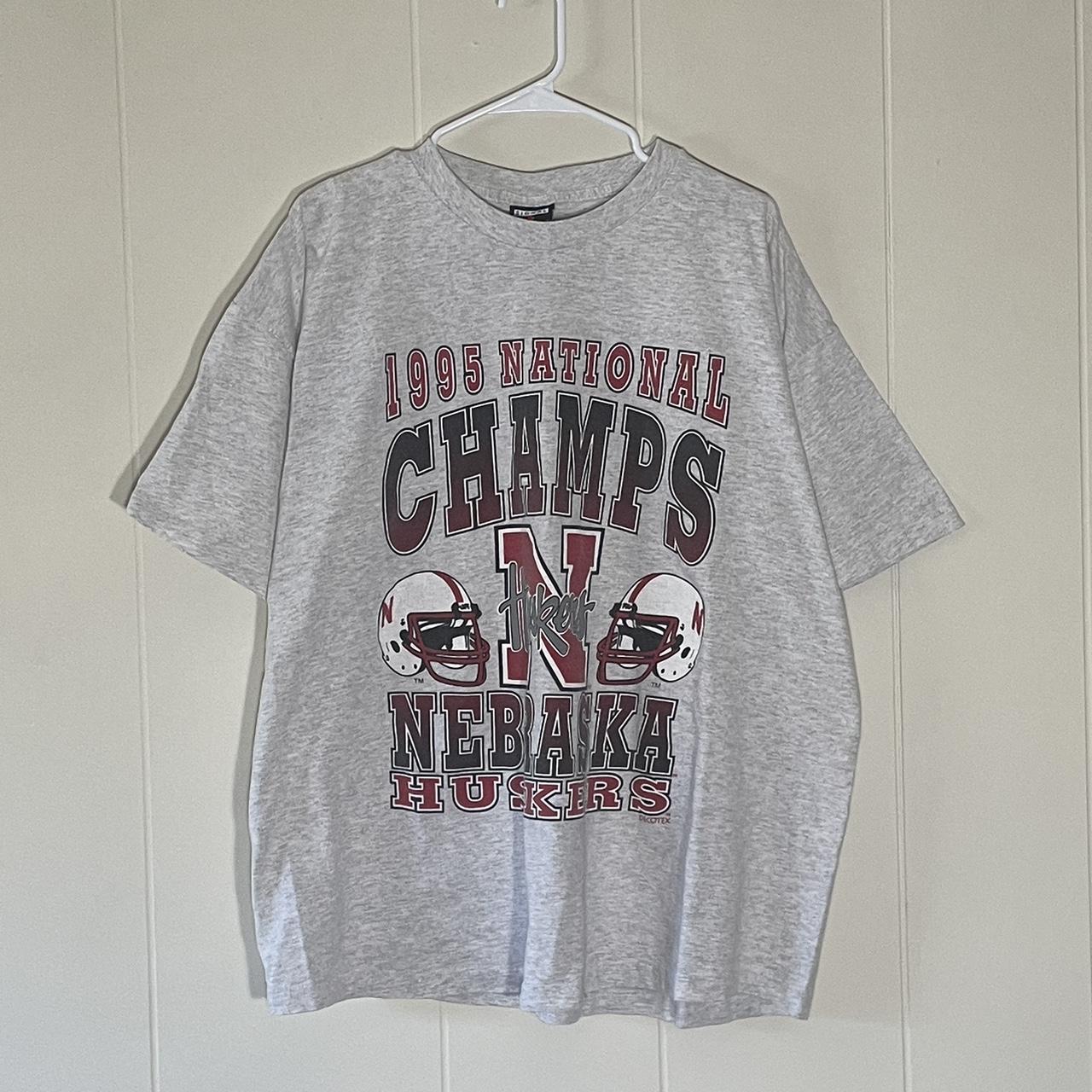 Vintage 90s 1995 Nebraska Huskers National Champs... | Depop