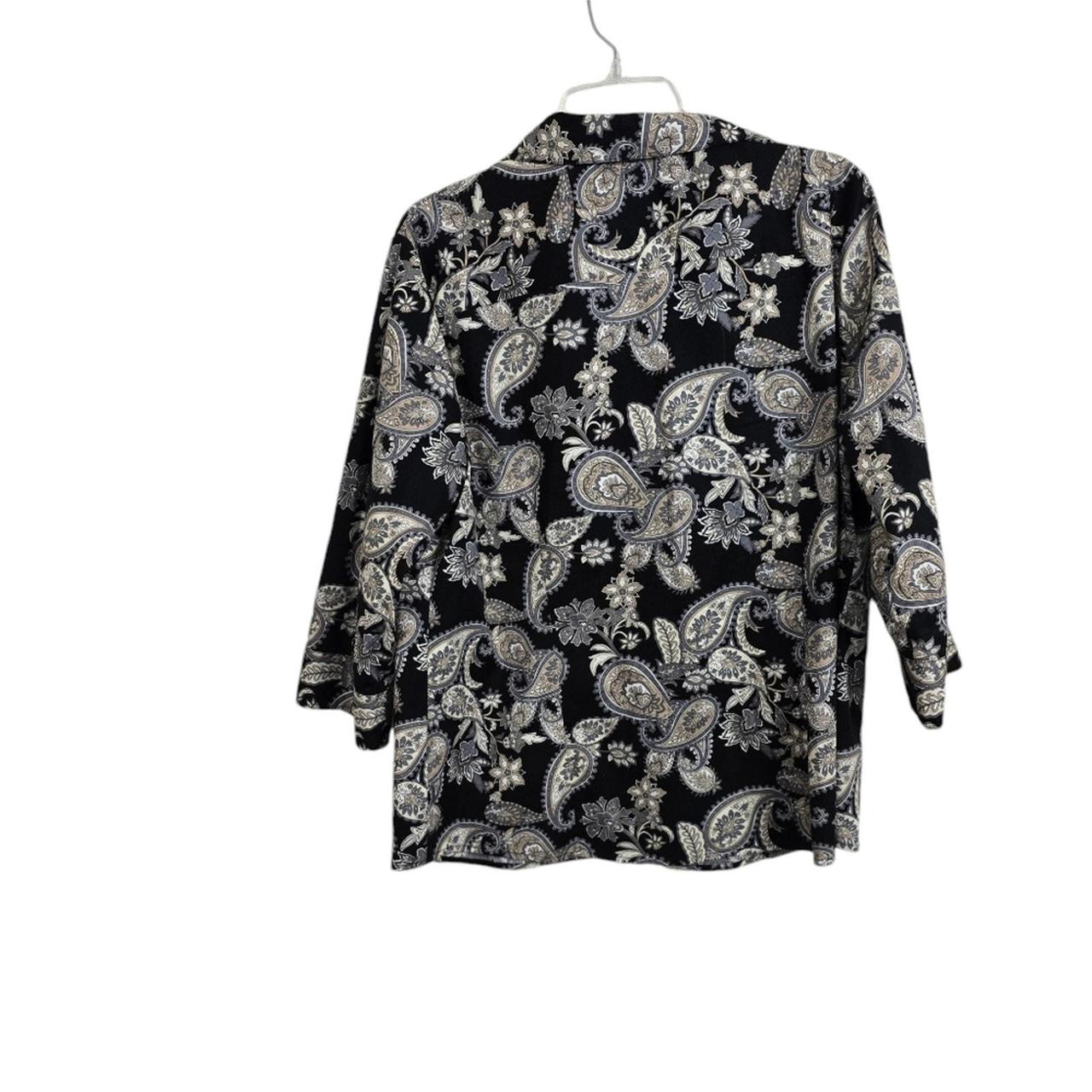 Croft & Barrow Black Paisley XL Top - Classic and... - Depop