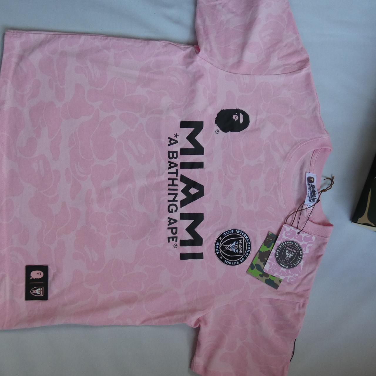 Inter Miami x Bape Pink Jersey condition: 10/10,... - Depop