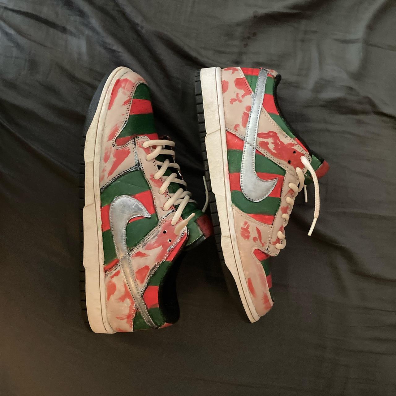 Hand-painted “Freddy” Custom Nike Dunks, worn a bit,... - Depop