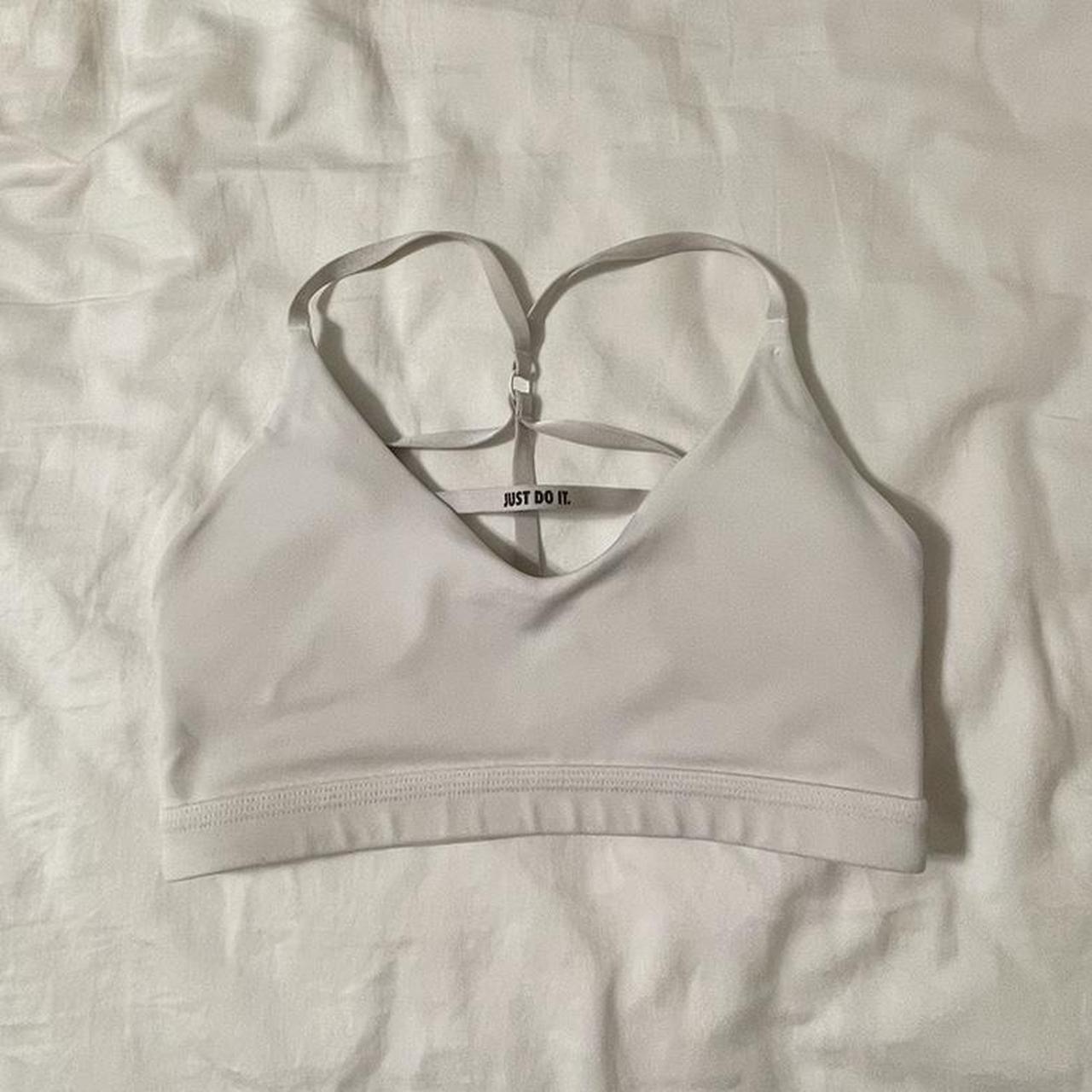 the CUTEST white nike sports bra super strappy and... - Depop