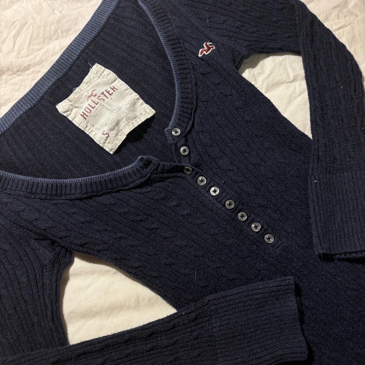 Navy blue hollister sweater henly🎀 So cute and... - Depop