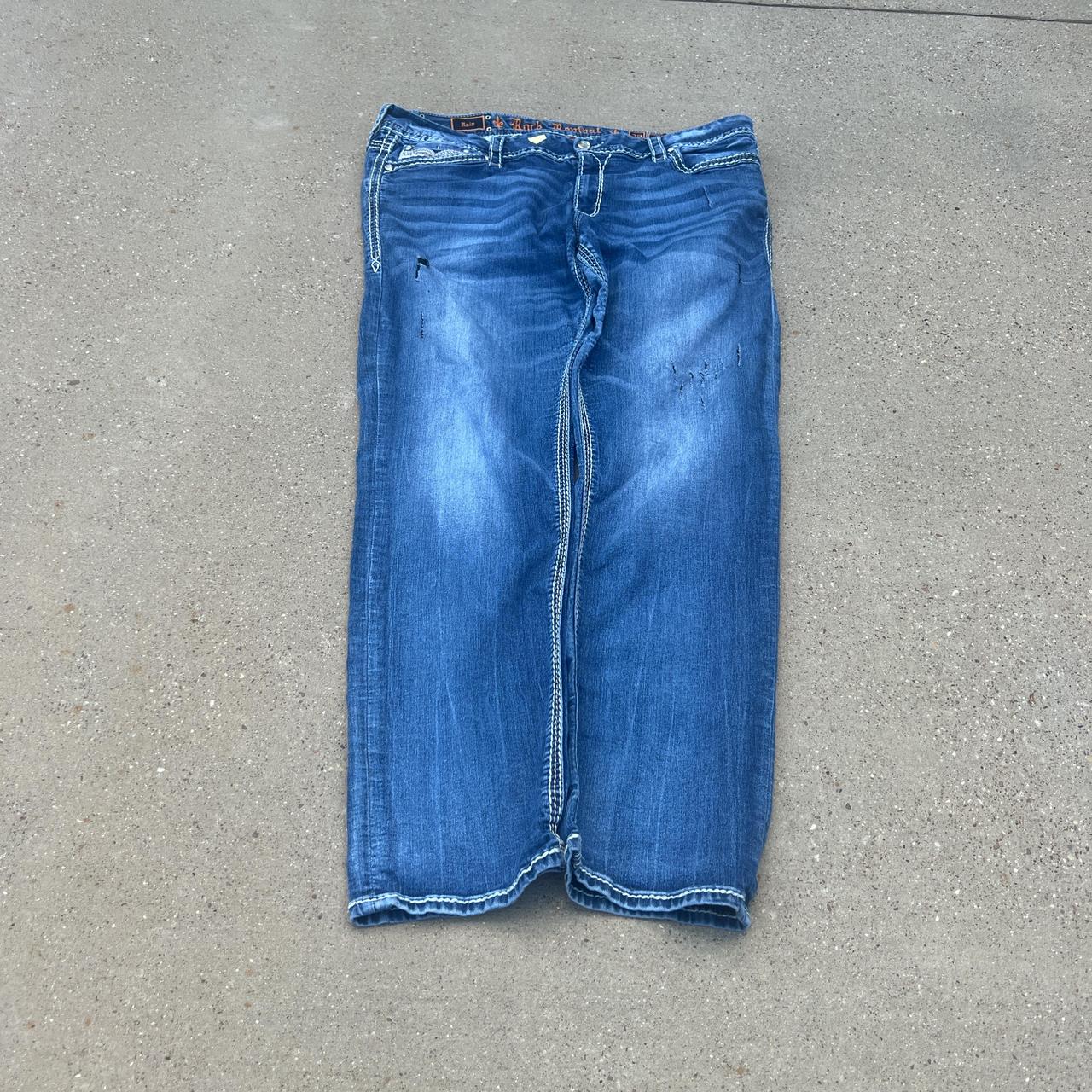 36x28 rock revival jeans -baggy and boxy Straight... - Depop