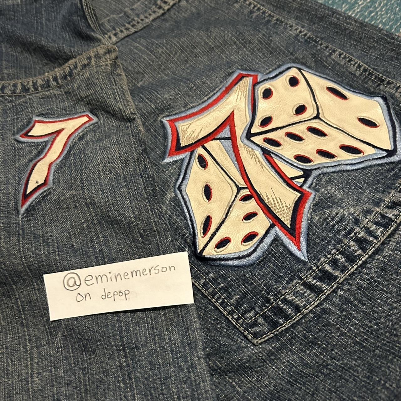 🎲 GRAIL 7 DICE JNCO JEANS 🎲 TAGGED 34x30 MEASURE TO... - Depop