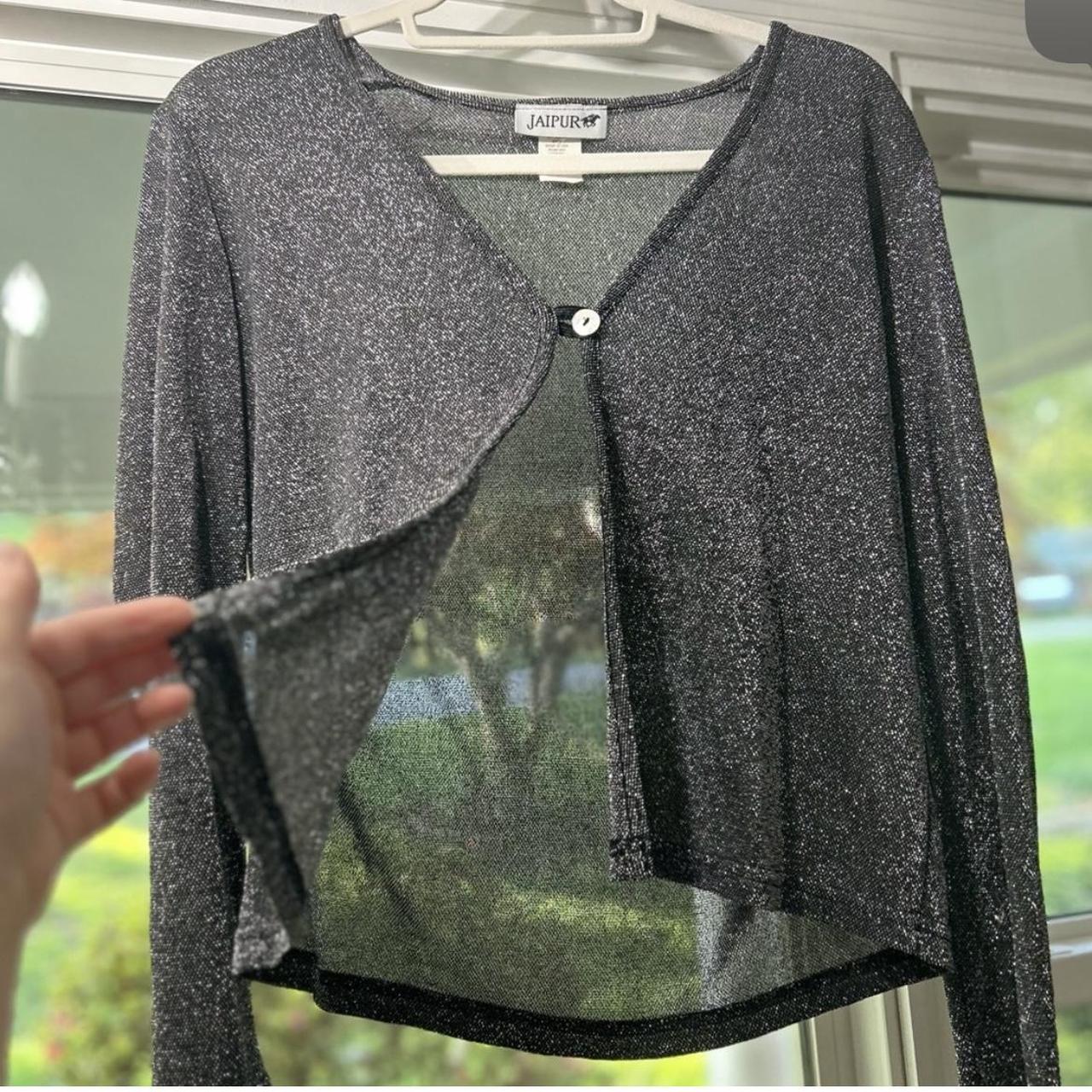 Sparkly & Sheer Cropped Shirt -like new... - Depop