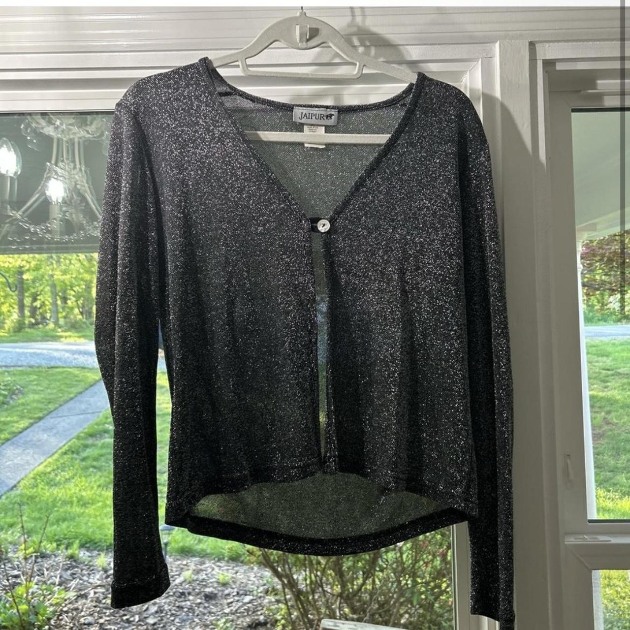 Sparkly & Sheer Cropped Shirt -like new... - Depop