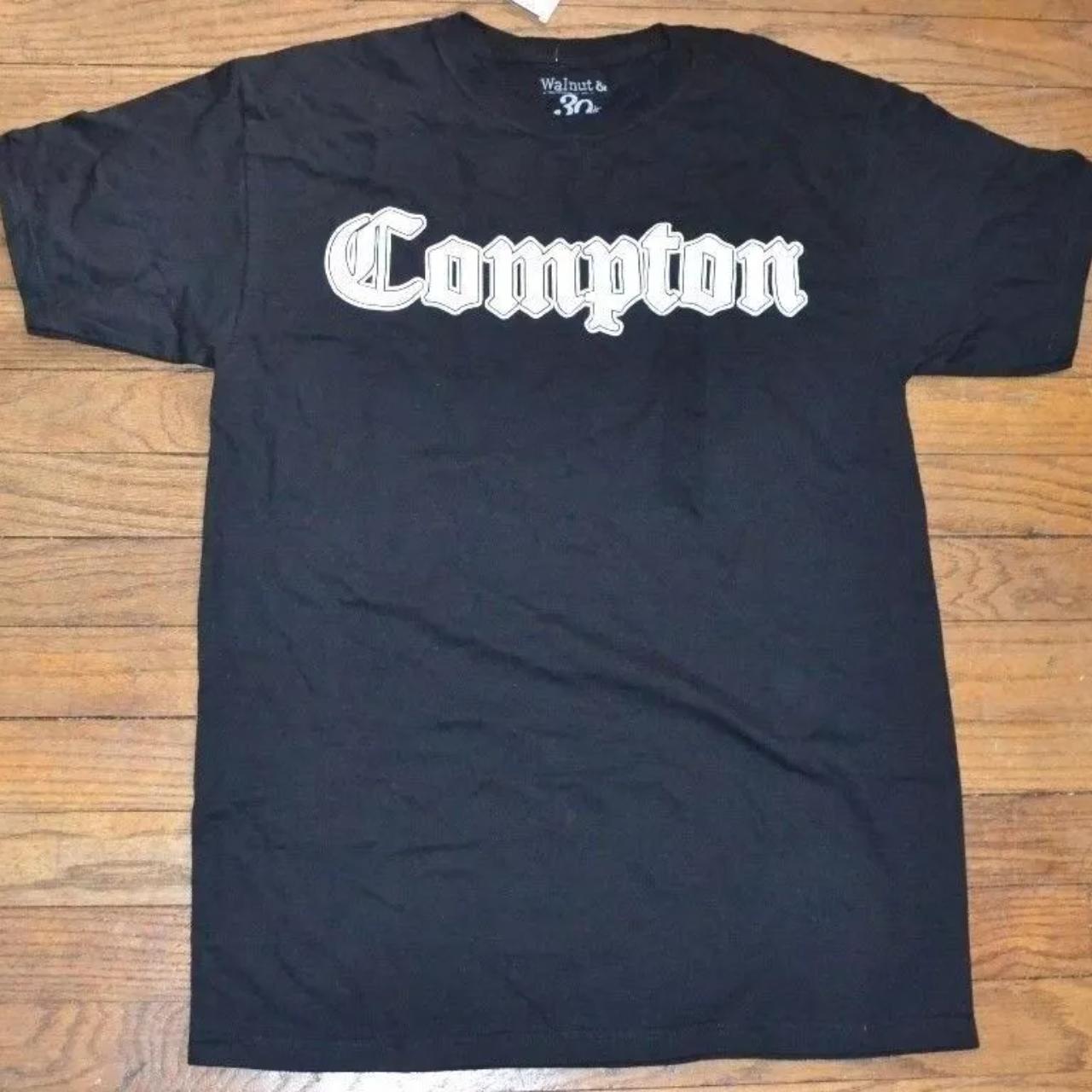 Compton Men's Walnut & 39th Shirt Black White... - Depop