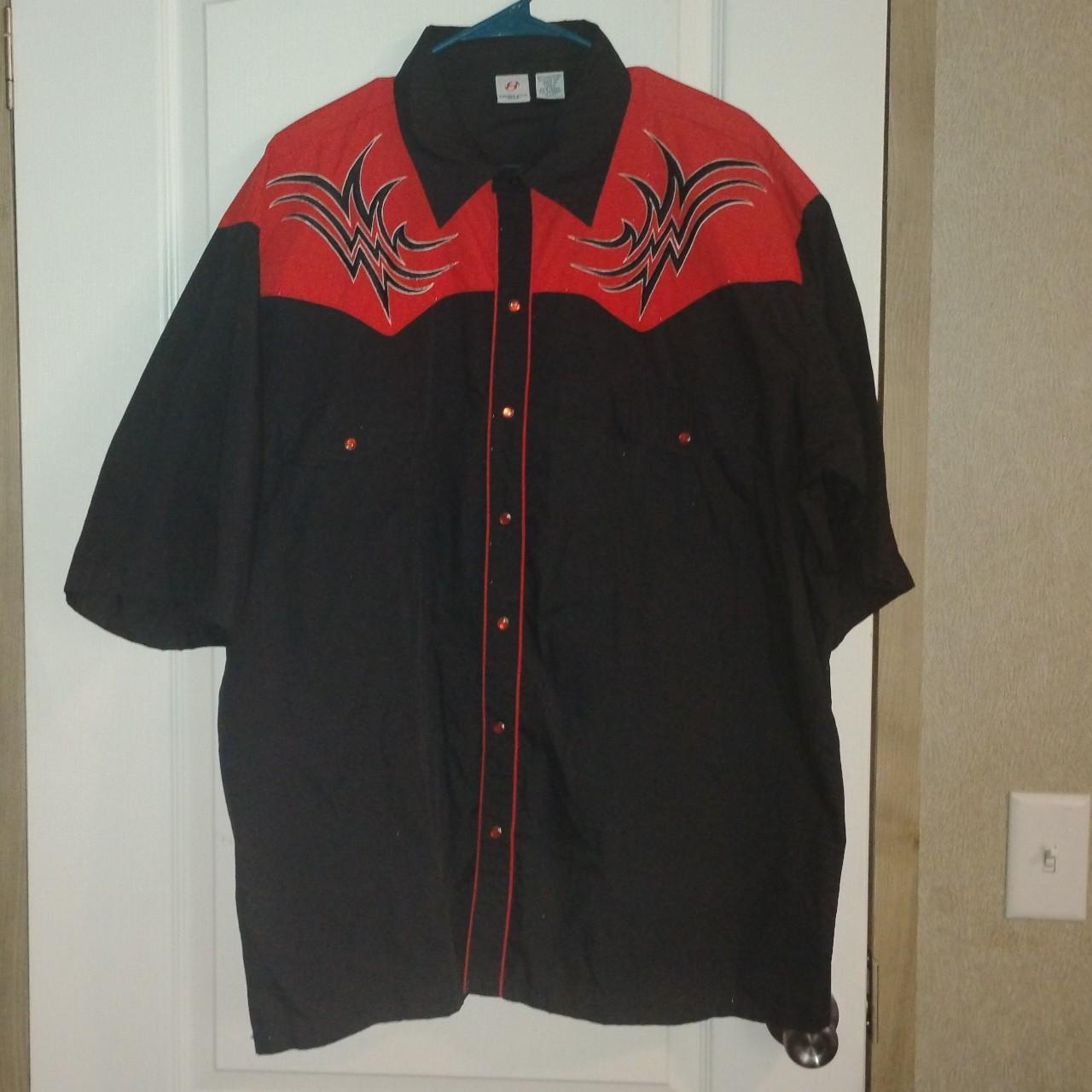 Anchor Blue Brand men's Gothic Cowboy Button up... - Depop