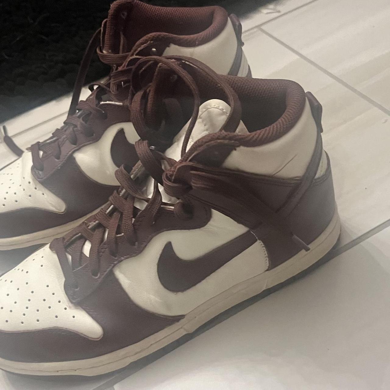 Nike dunk high maroon size 7 - Depop