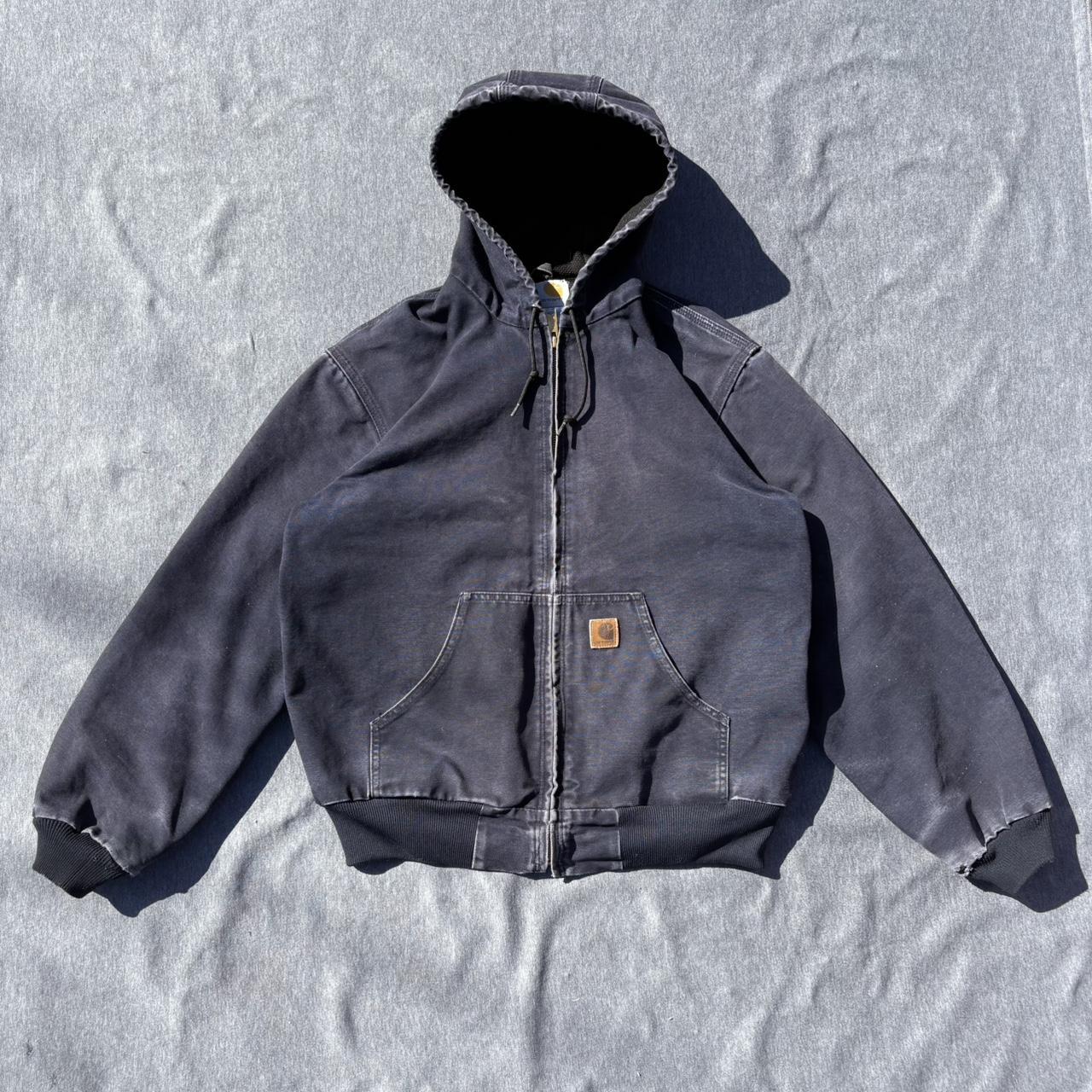 Vintage Navy Blue Carhartt Jacket Good Condition... | Depop