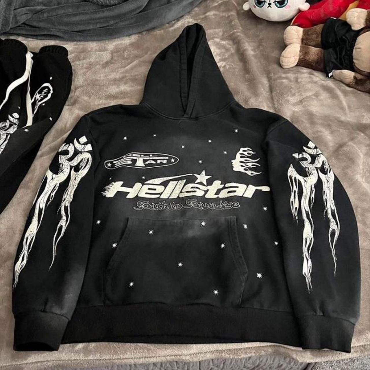 Black Hellstar Racer Vintage Hoodie 140 or best offer - Depop