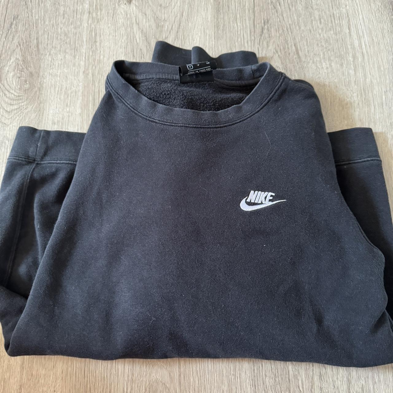 Nike black crew neck #nike #crewneck #simple... - Depop
