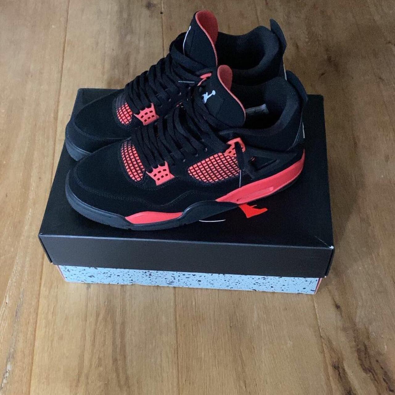 Used Jordan 4 Retro ‘Thunder Red’. Decent quality,... - Depop