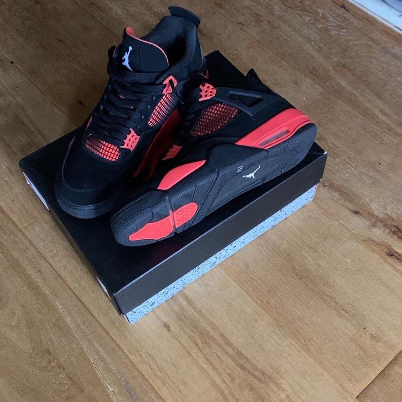 Used Jordan 4 Retro ‘Thunder Red’. Decent quality,... - Depop