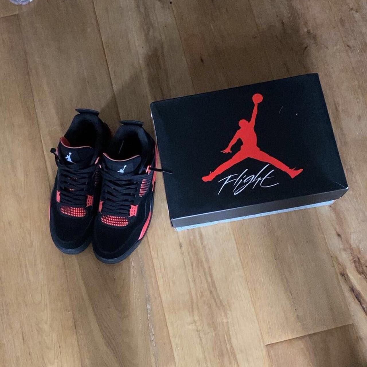 Used Jordan 4 Retro ‘Thunder Red’. Decent quality,... - Depop