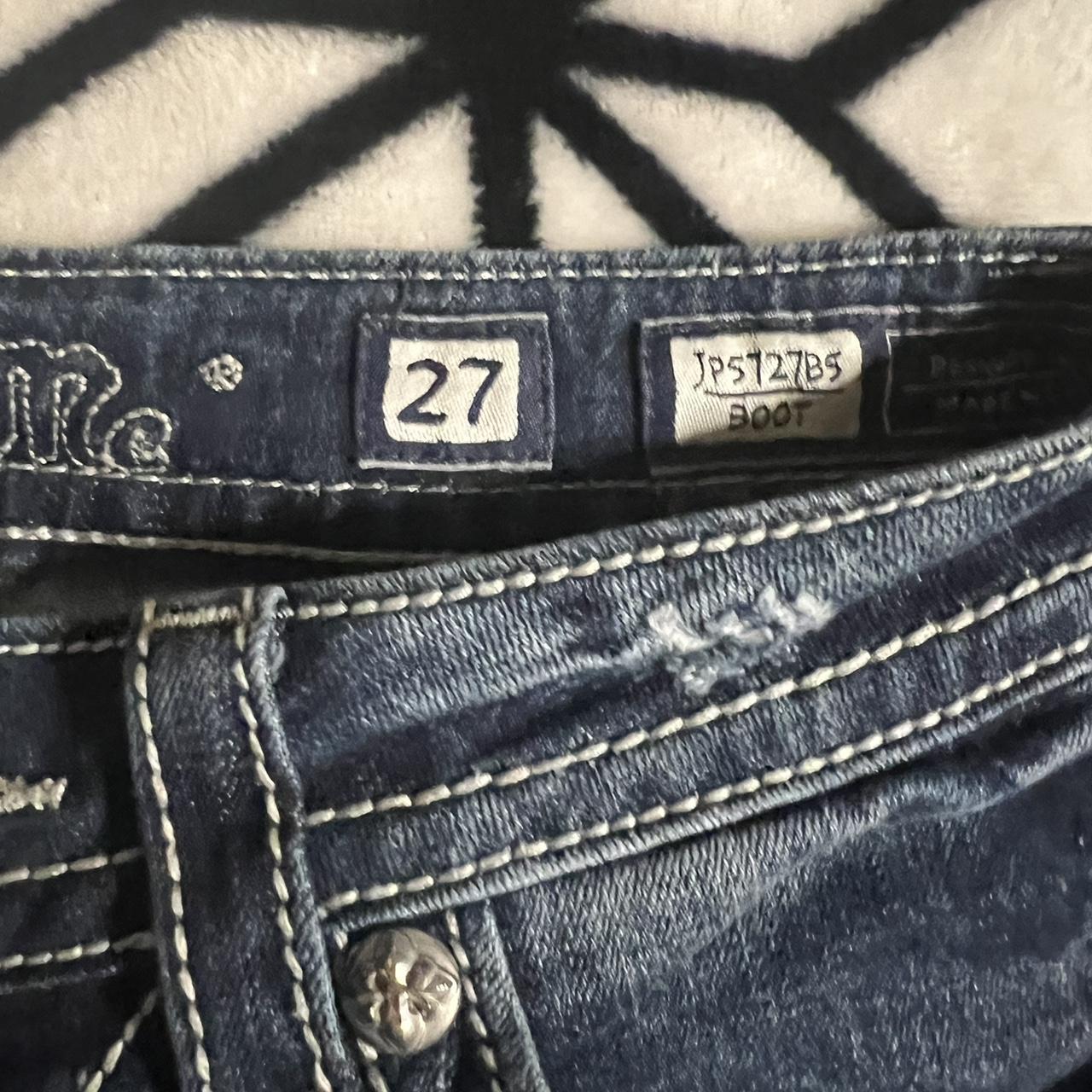 low rise flared miss me jeans I luv the... - Depop