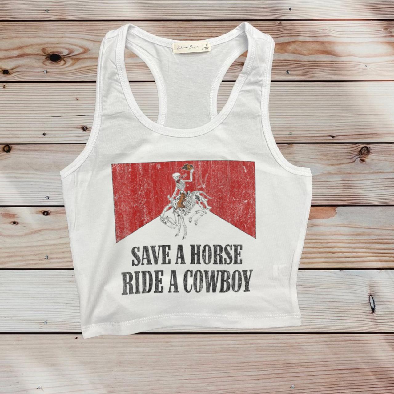 Save A Horse Ride A Cowboy Cropped Tanktop - Depop
