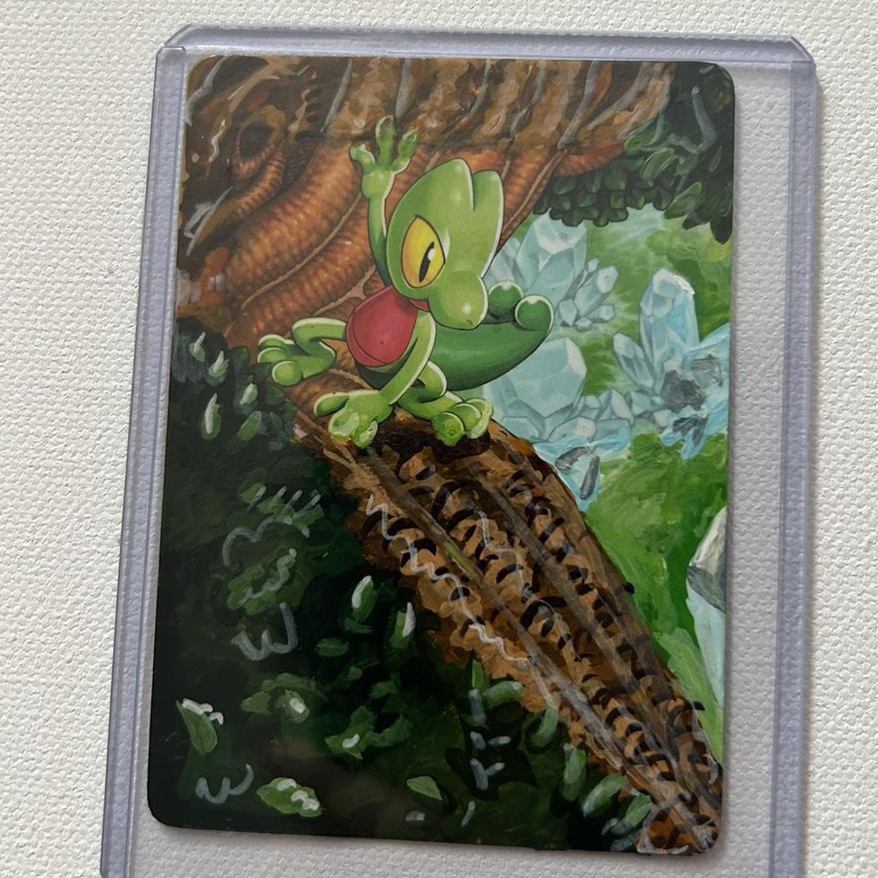 Treeko, Full Art, Hand Painted Pokémon Card Gauche... - Depop