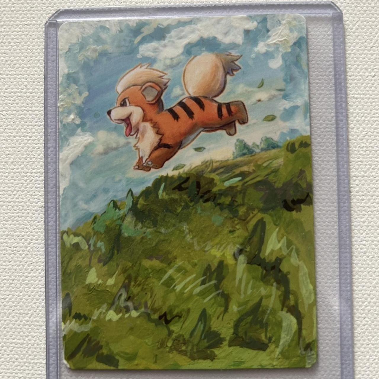 Growlithe, Full Art, Hand Painted Pokémon... - Depop