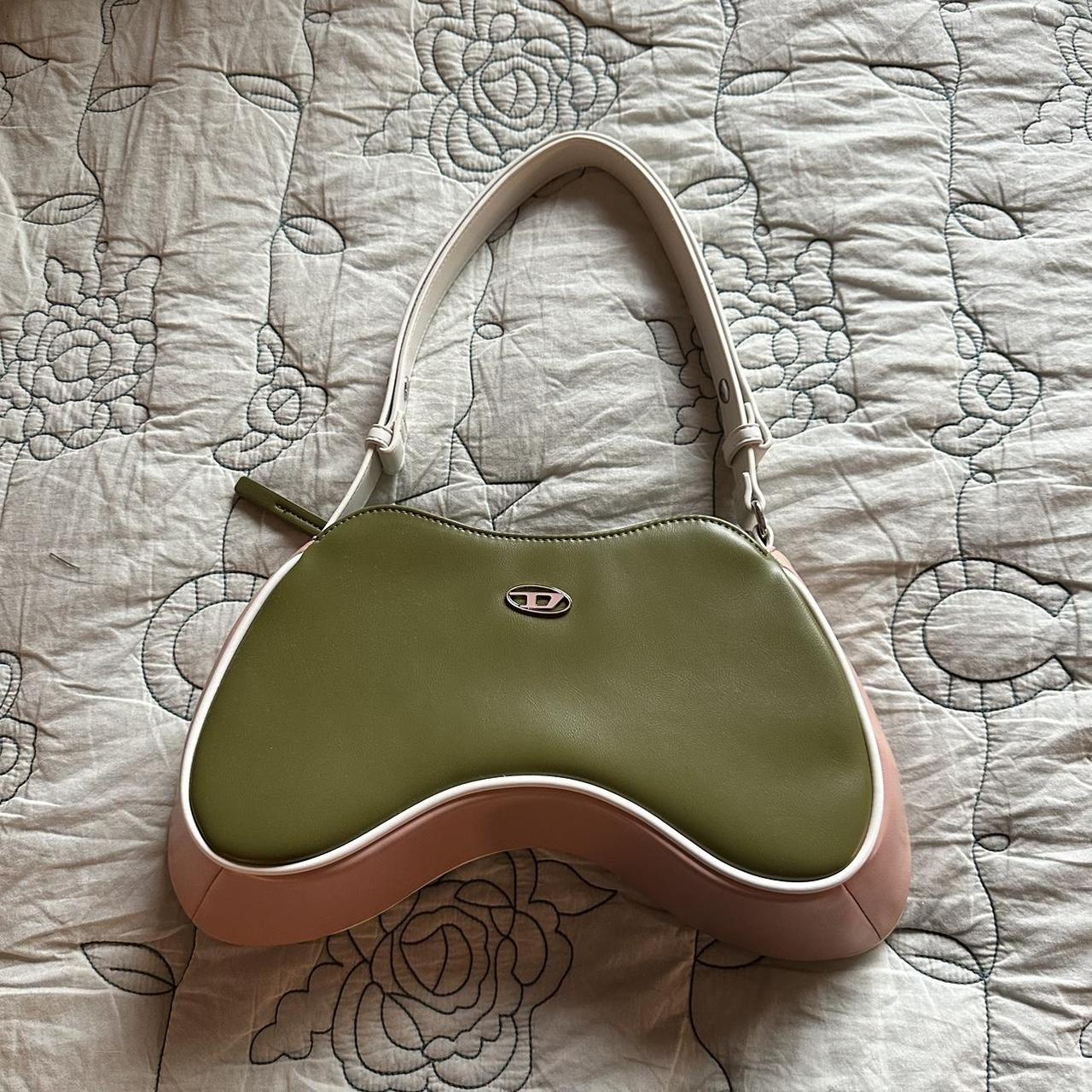 Brand new diesel bag green and pink saddle style... - Depop
