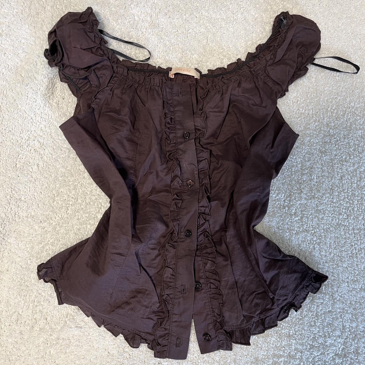 ruffle y2k top vintage - Depop