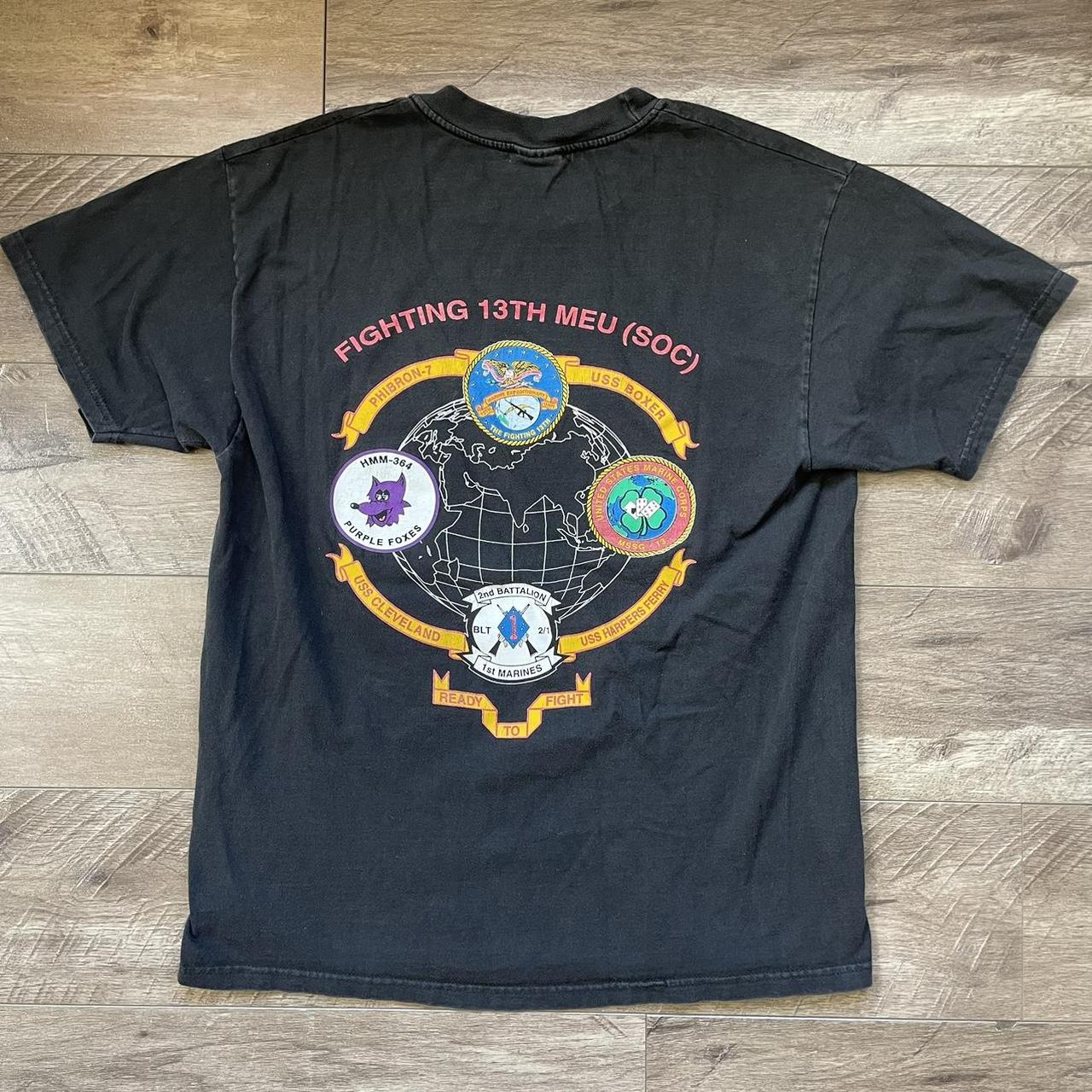 90s Faded USMC T-shirt -no flaws, perfect fade... - Depop