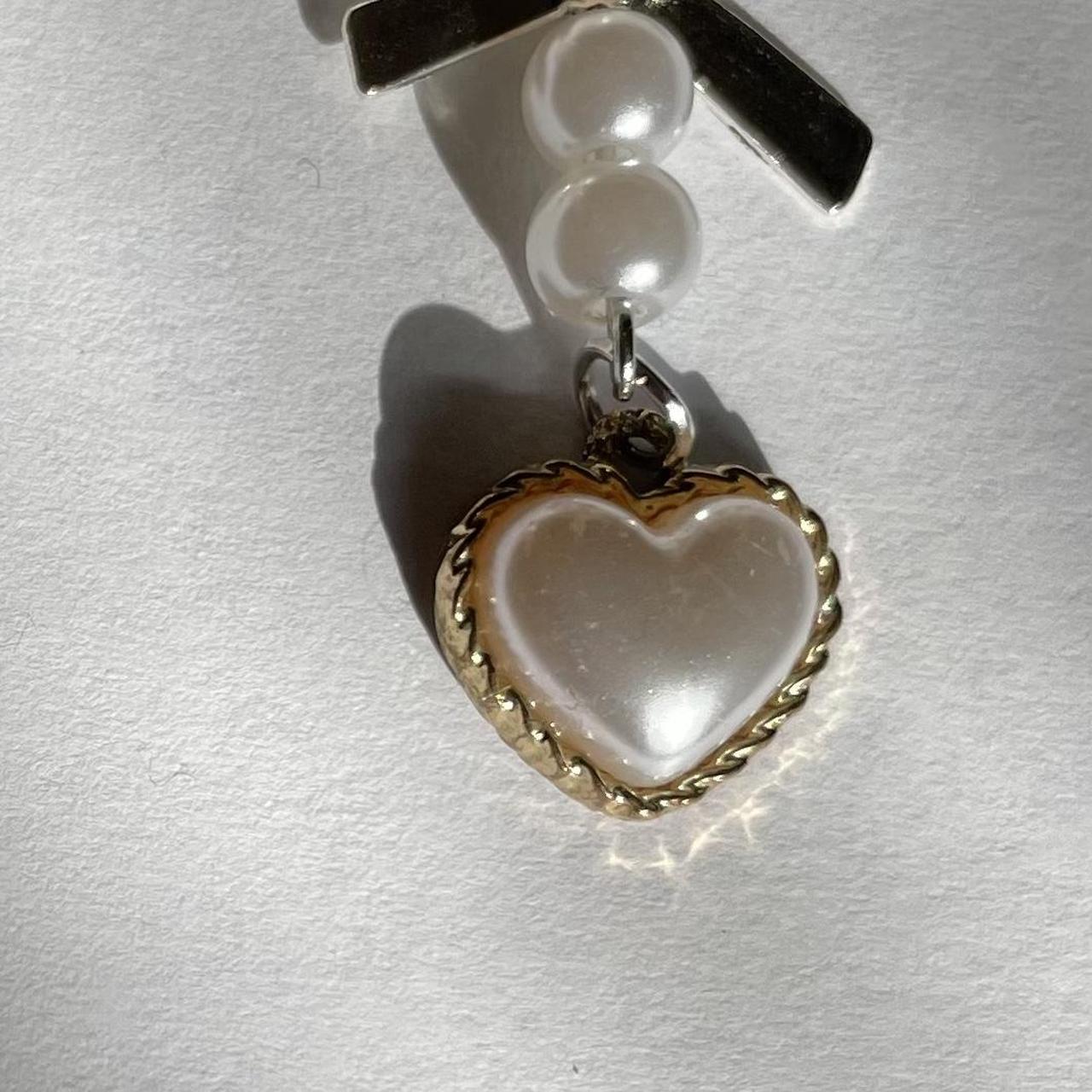 handmade coquette keychain with a heart - Depop