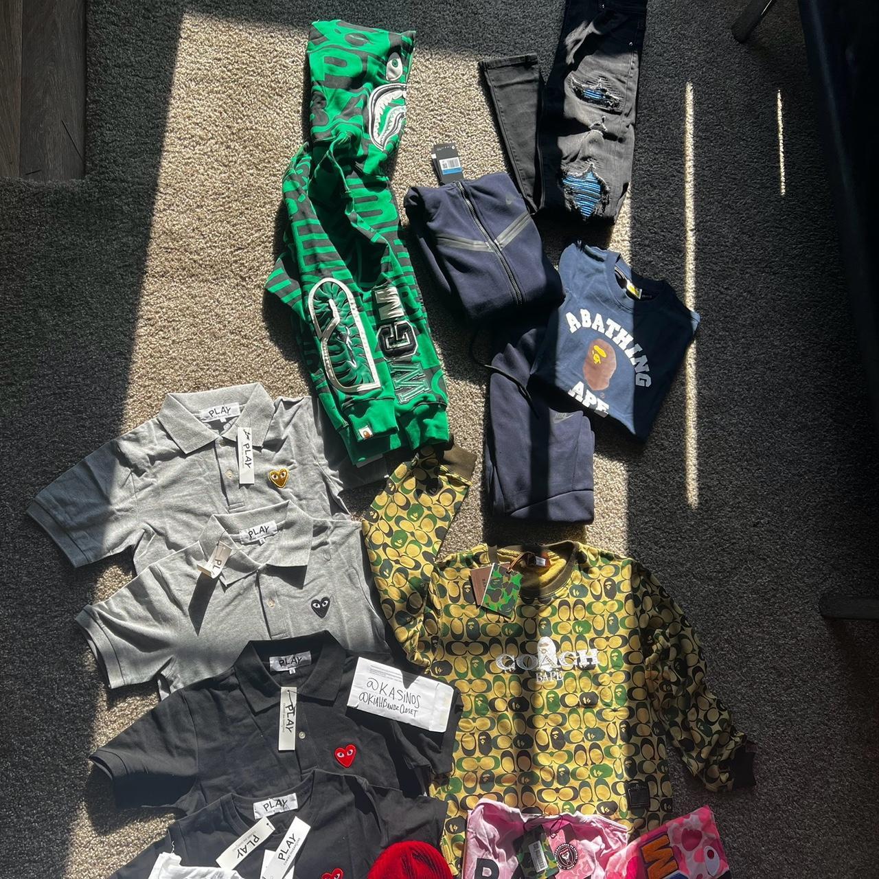 Navy blue Nike tech x navy blue bape - Depop