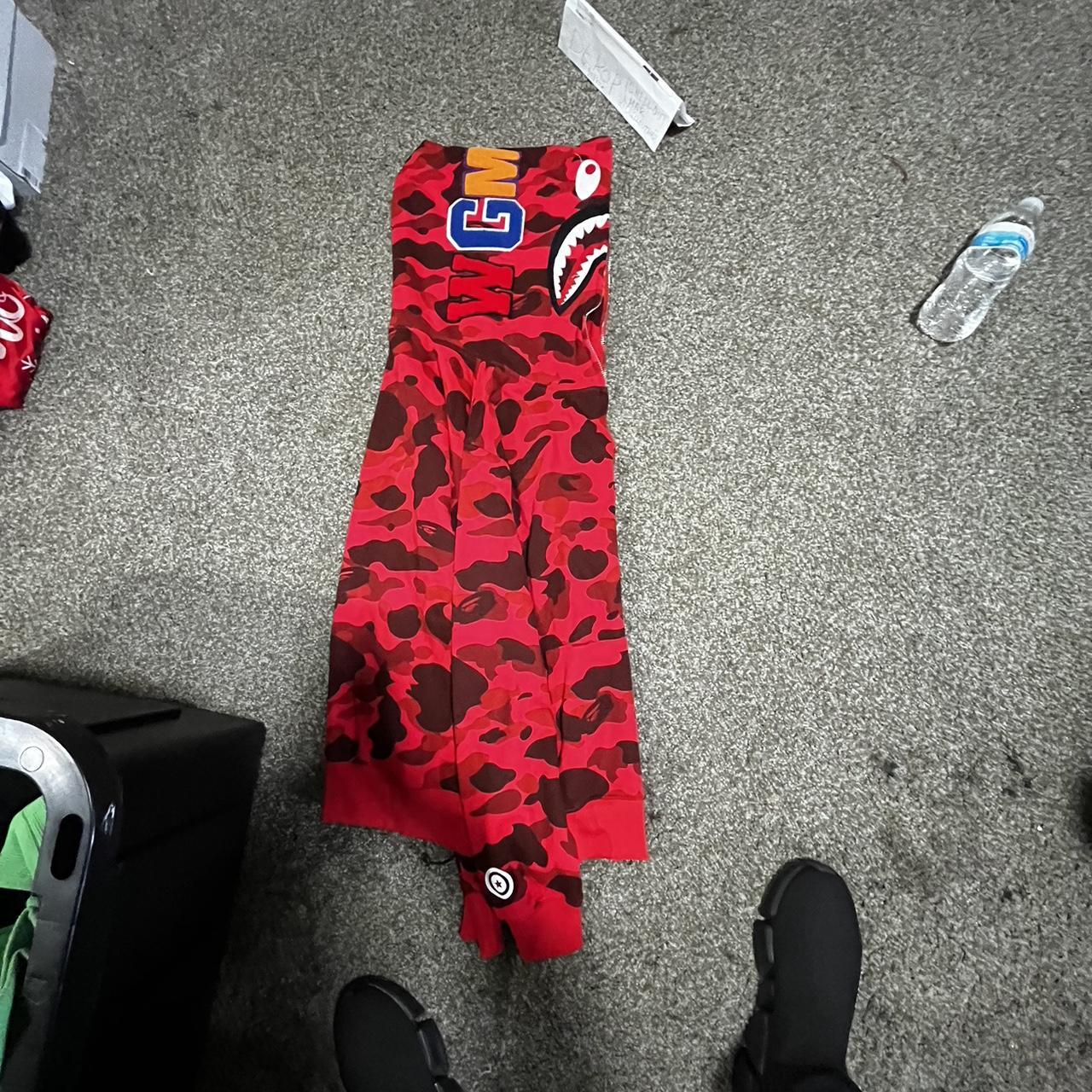 Red basic bape 3 on hand Small medium and large - Depop