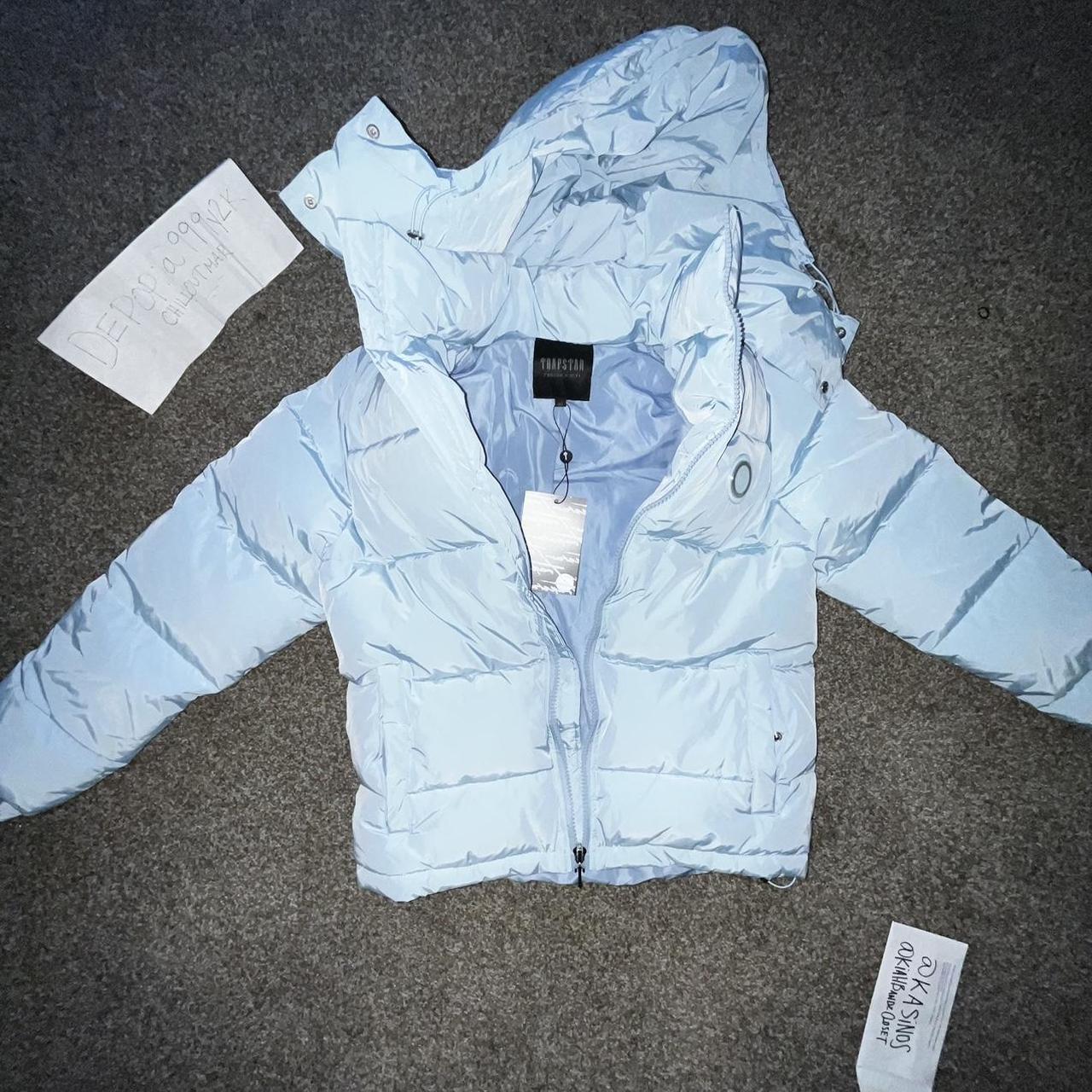 Trapstar puffer jacket Light blue Reflective - Depop