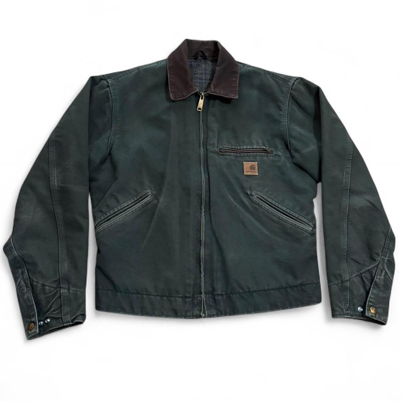 Vintage S/M Carhartt J97 MOS Detroit Moss Green... | Depop