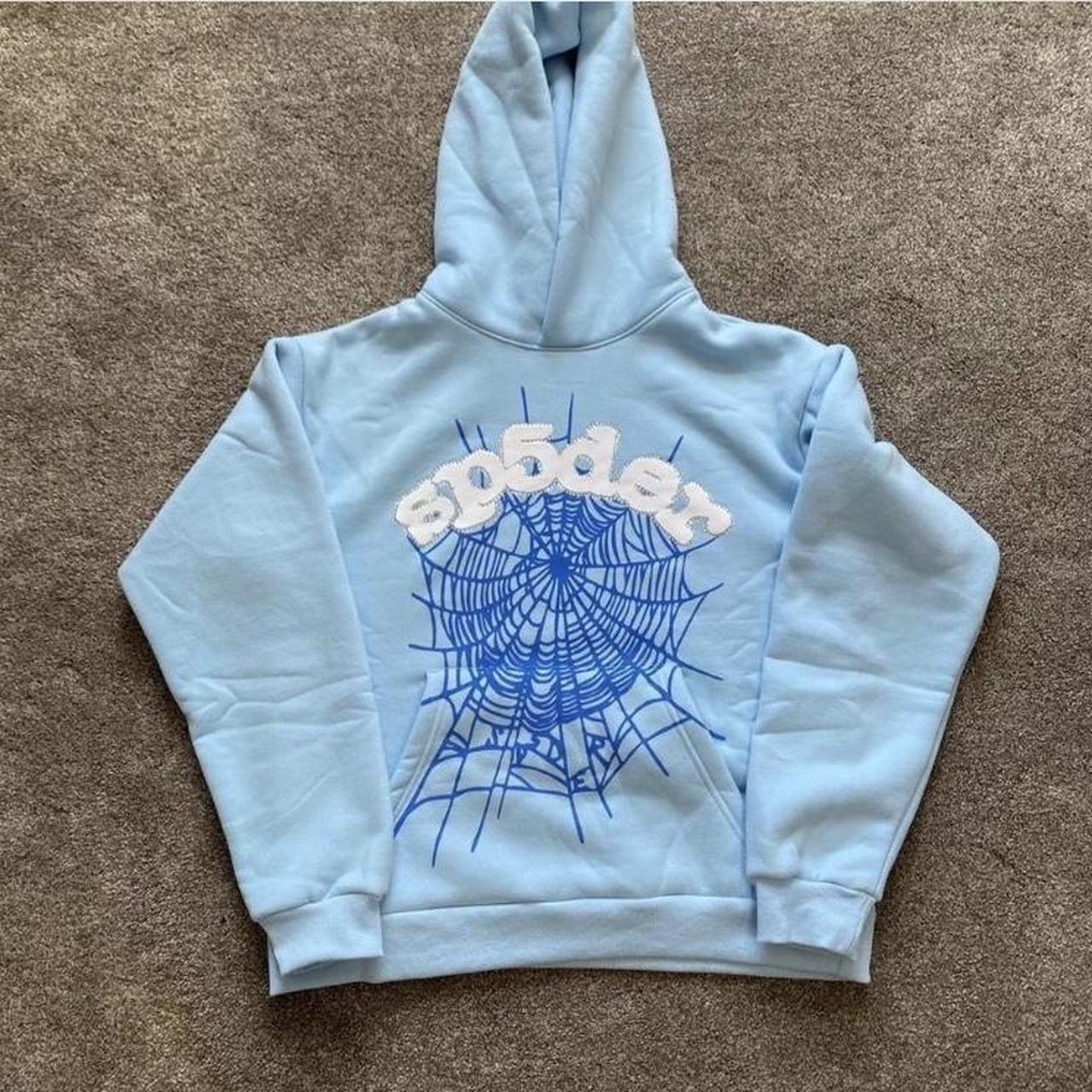 Blue spider hoodie - Depop