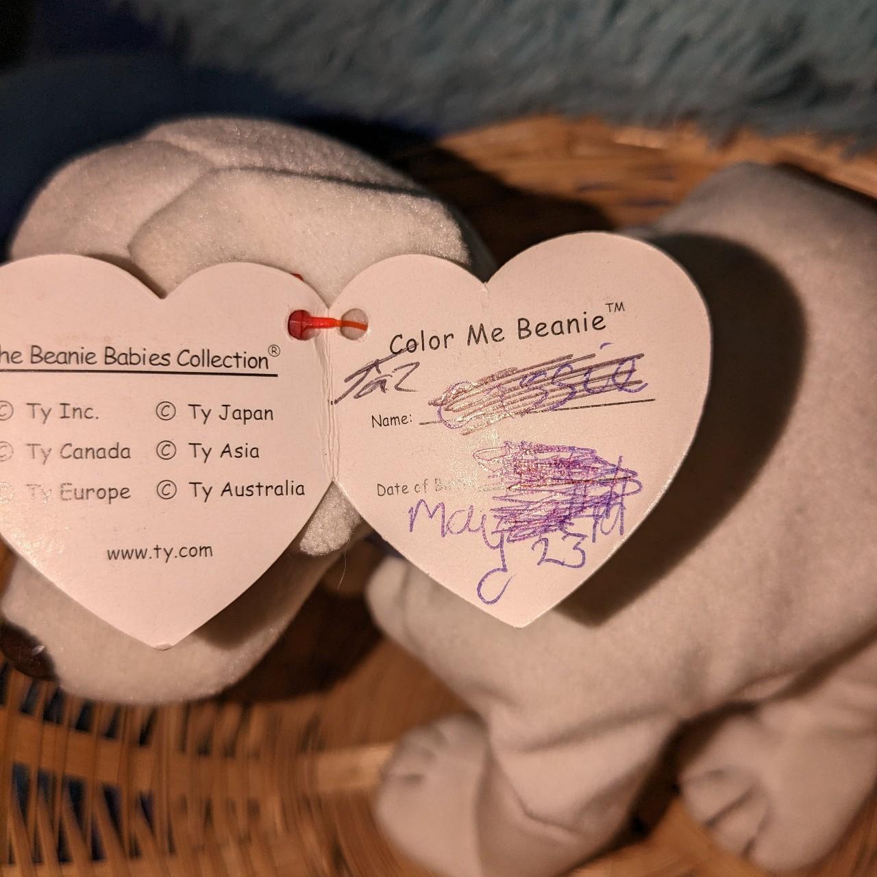 TY Beanie Baby - Color Me Beanie - writing on tag - Depop