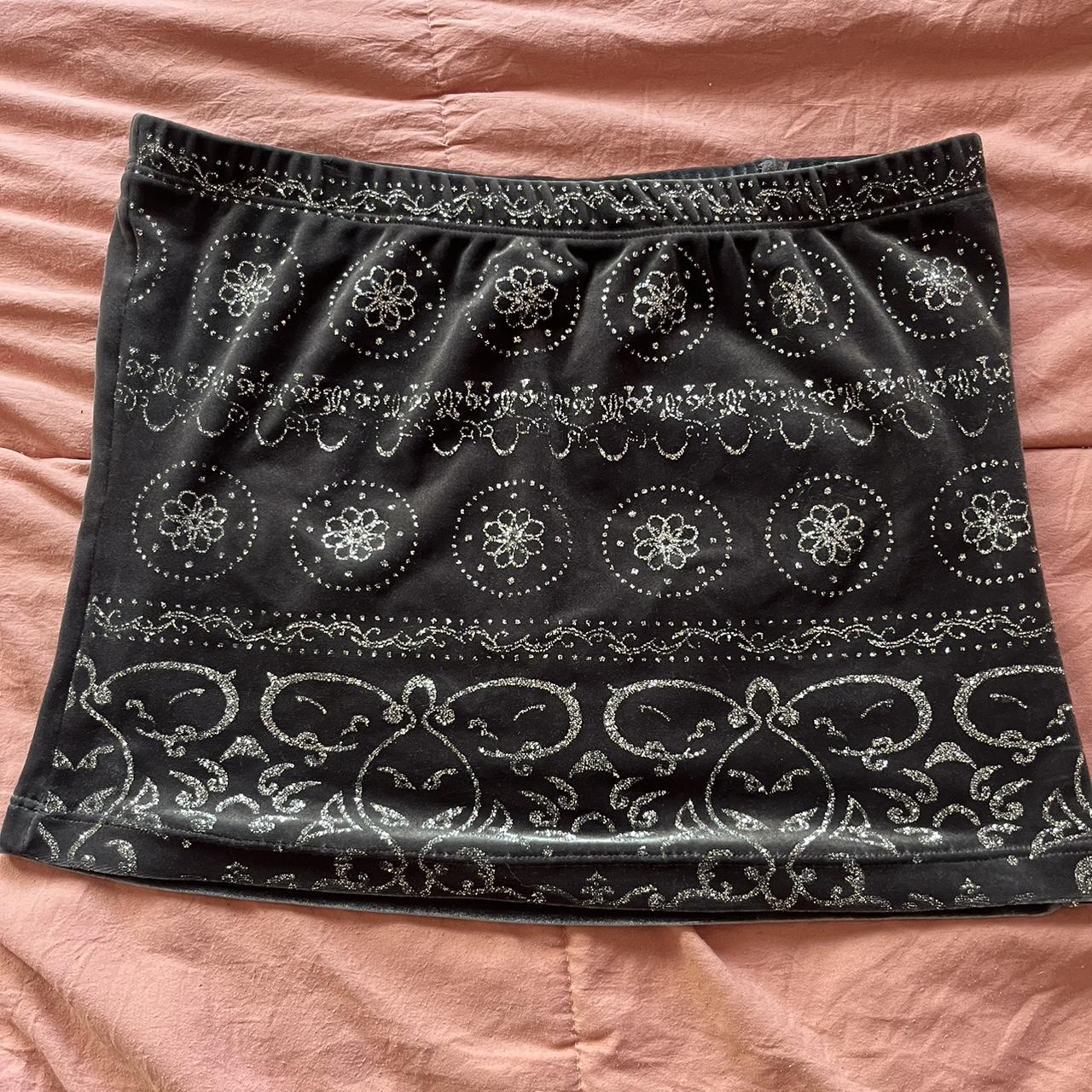 Velvet embellished tube top Silver sparkle details... - Depop