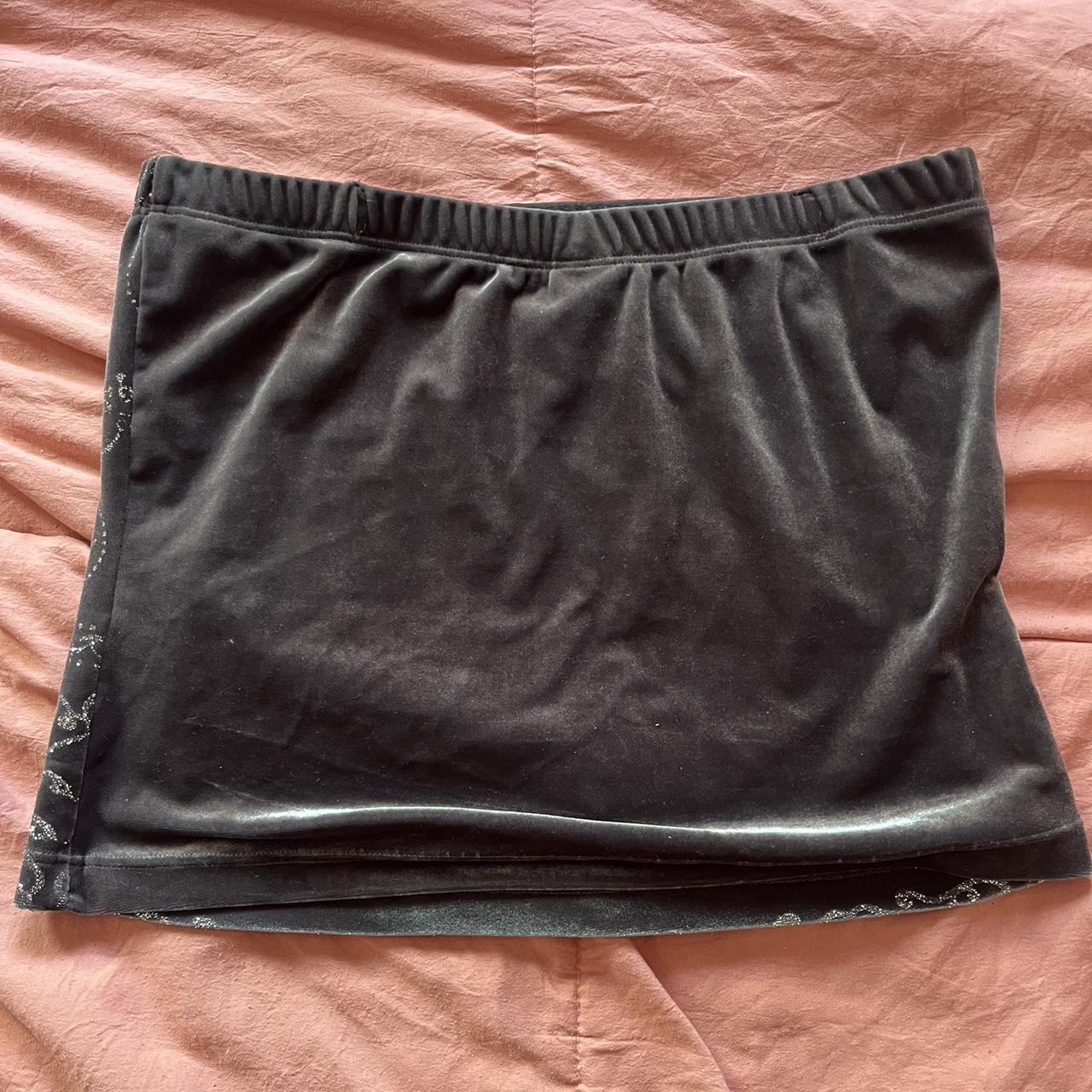 Velvet embellished tube top Silver sparkle details... - Depop