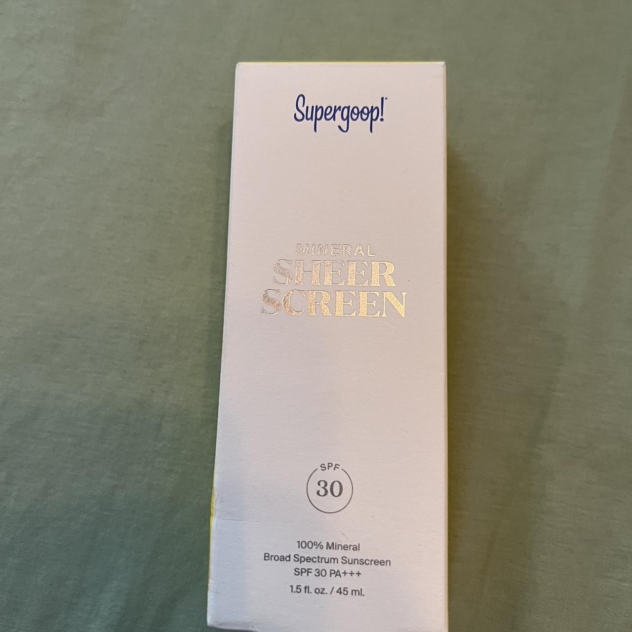 unopened supergoop mineral sheer screen sp30 1.5 oz - Depop