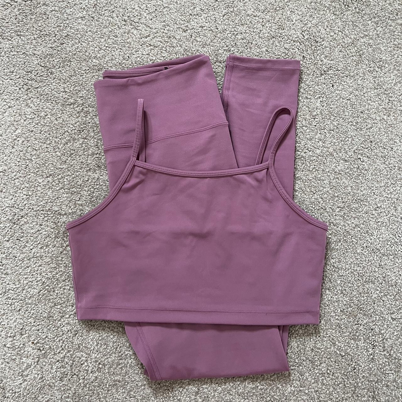 Monki sports bra and leggings set Purple pink Both... - Depop
