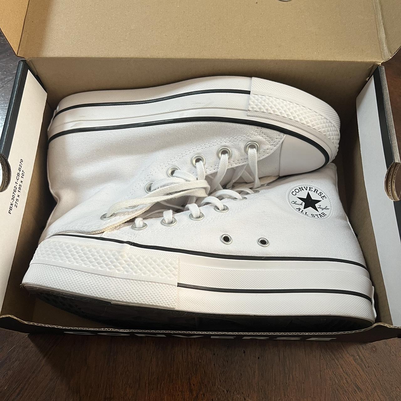 white platform converse size 6 brand new never worn - Depop