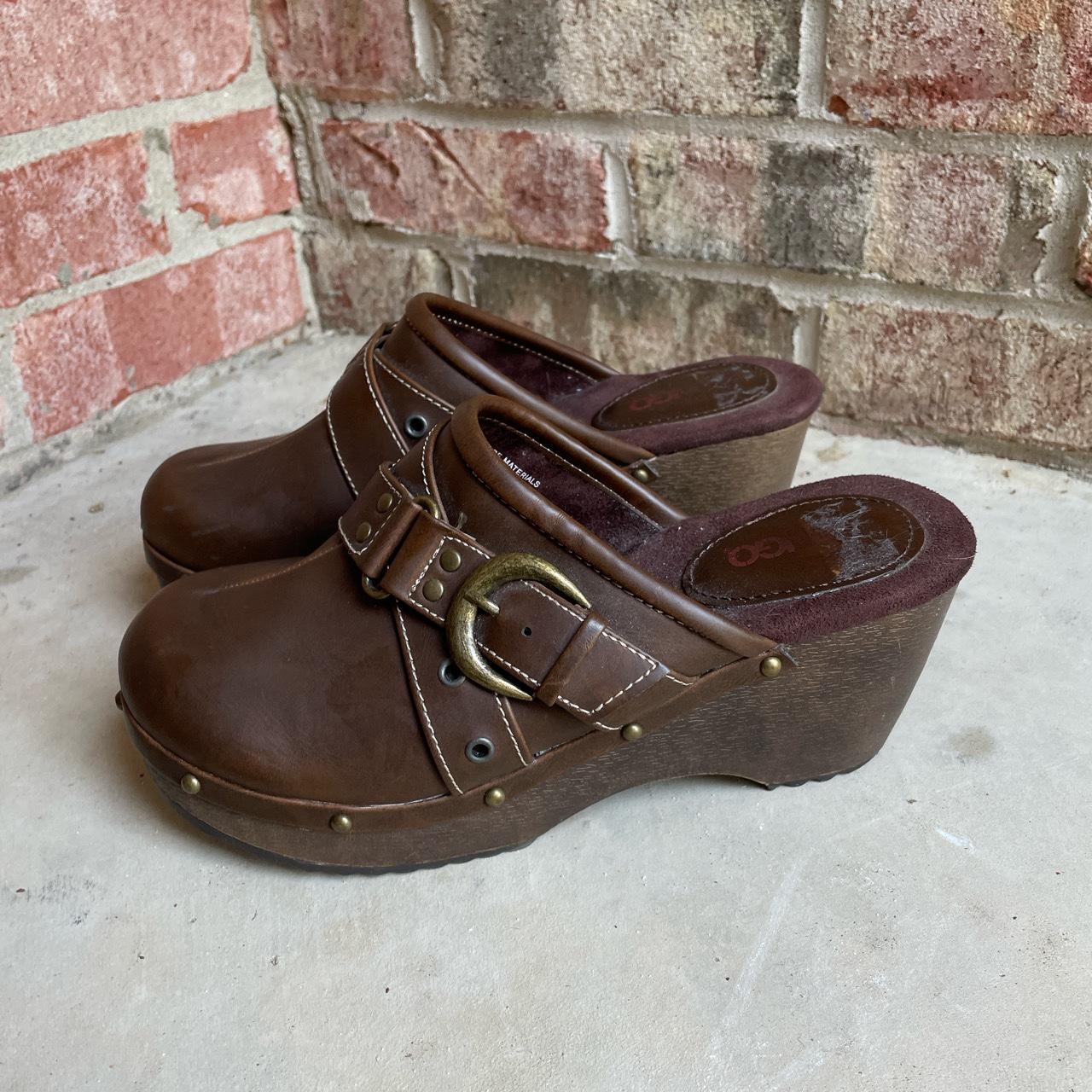 Y2K Bongo Chunky Brown Clogs Super cute stud and... - Depop